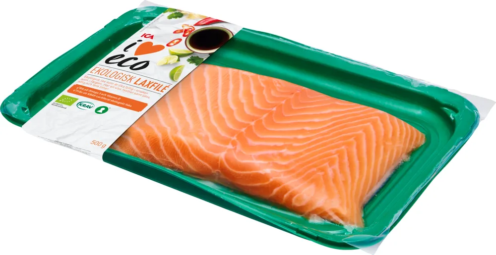 Laxfilé i bit EKO KRAV Färsk, ICA I Love Eco, 500g | Jämför pris ...