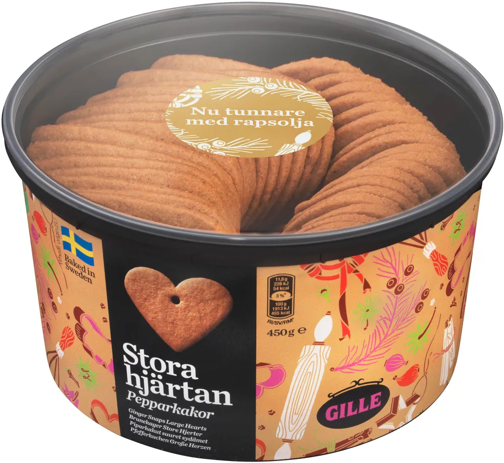 Stora Pepparkakshjärtan, Gille, 450g | Jämför pris & handla via Matspar.se