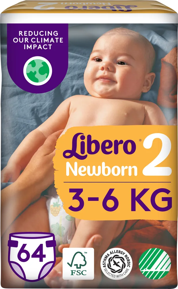 Blöjor Newborn Strl 2 3-6kg 64-p, Libero, 64st | Jämför pris & handla via Matspar.se