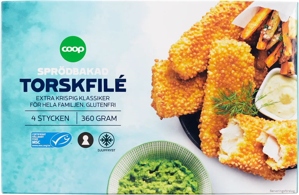 Torsk Sprödbakad 4-p, Coop, 360g | Jämför pris & handla via Matspar.se