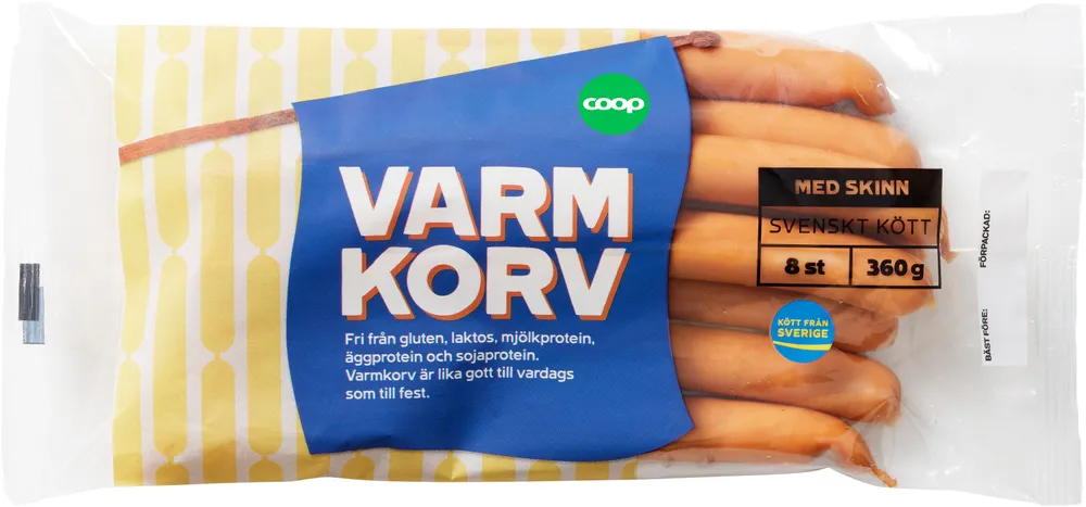 Varmkorv, Coop, 360g | Jämför pris & handla via Matspar.se