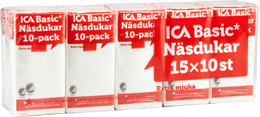 Näsdukar, ICA Basic, 15st | Jämför pris & handla via Matspar.se