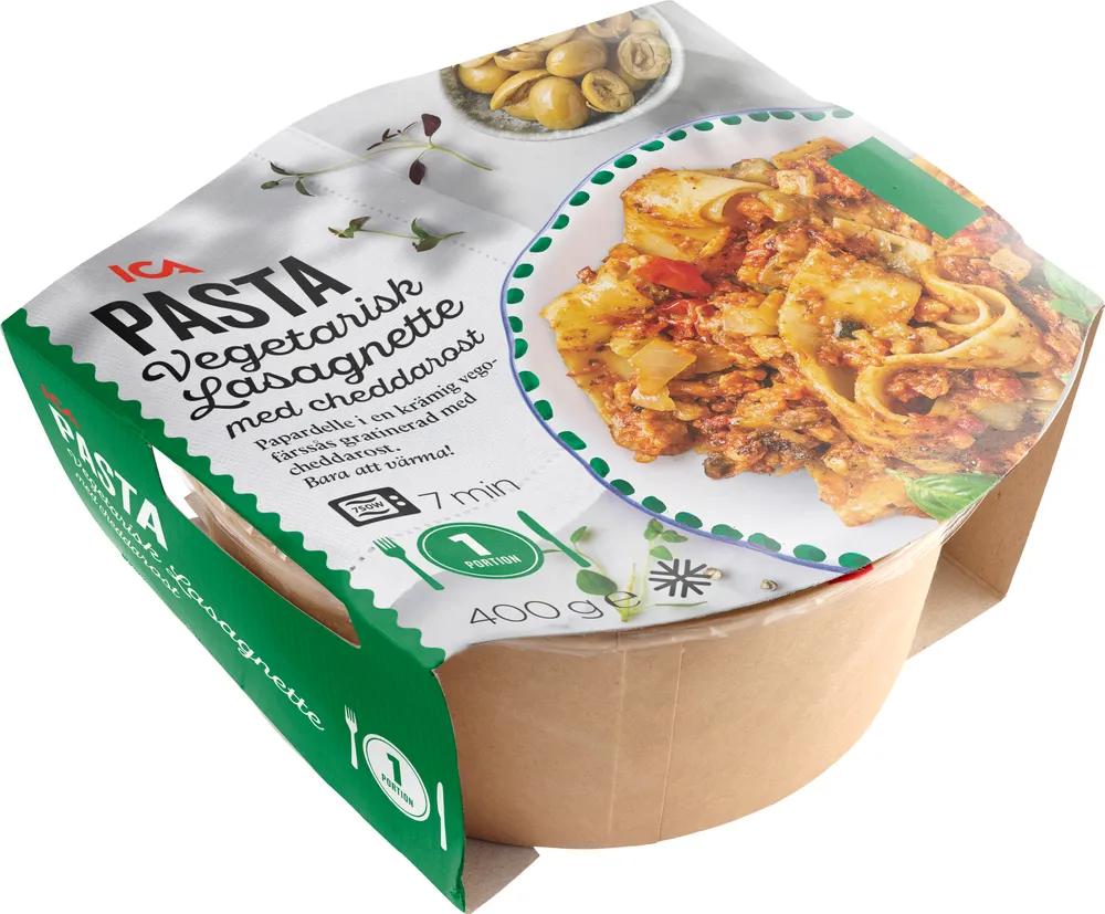 Pasta vegetarisk lasagnette, ICA, 400g | Jämför pris & handla via ...