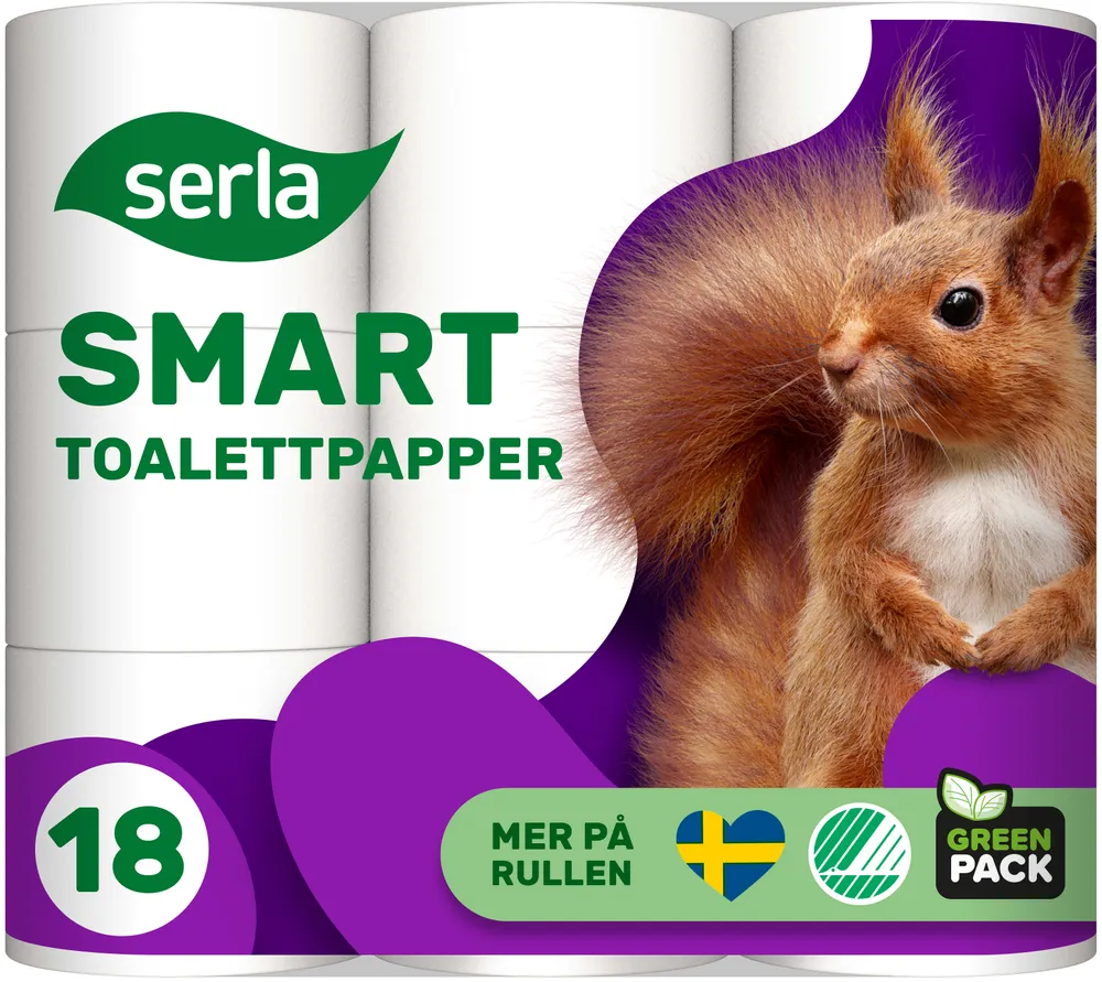 Toalettpapper Smart 18-p Miljömärkt, Serla, 18st | Jämför pris & handla via Matspar.se
