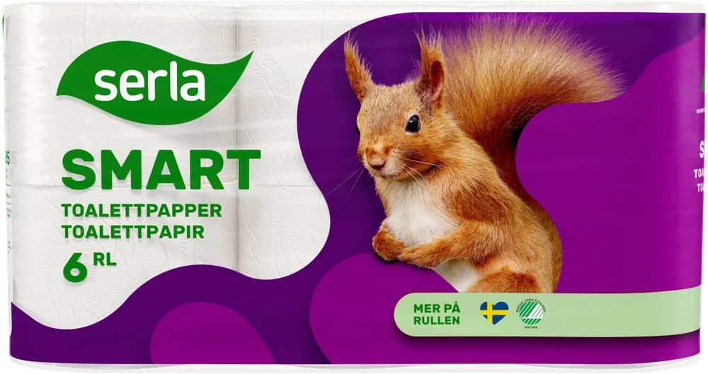 Toalettpapper Smart 6-p Miljömärkt, Serla, 6st | Jämför pris & handla via Matspar.se