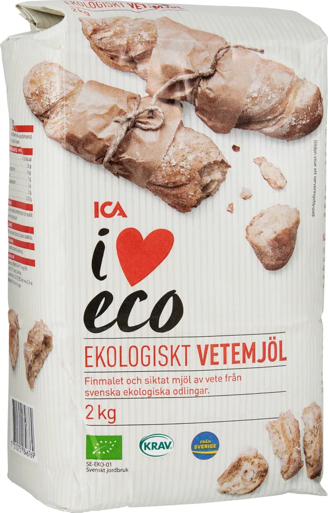 Vetemjöl EKO KRAV, ICA I Love Eco, 2kg | Jämför pris & handla via ...