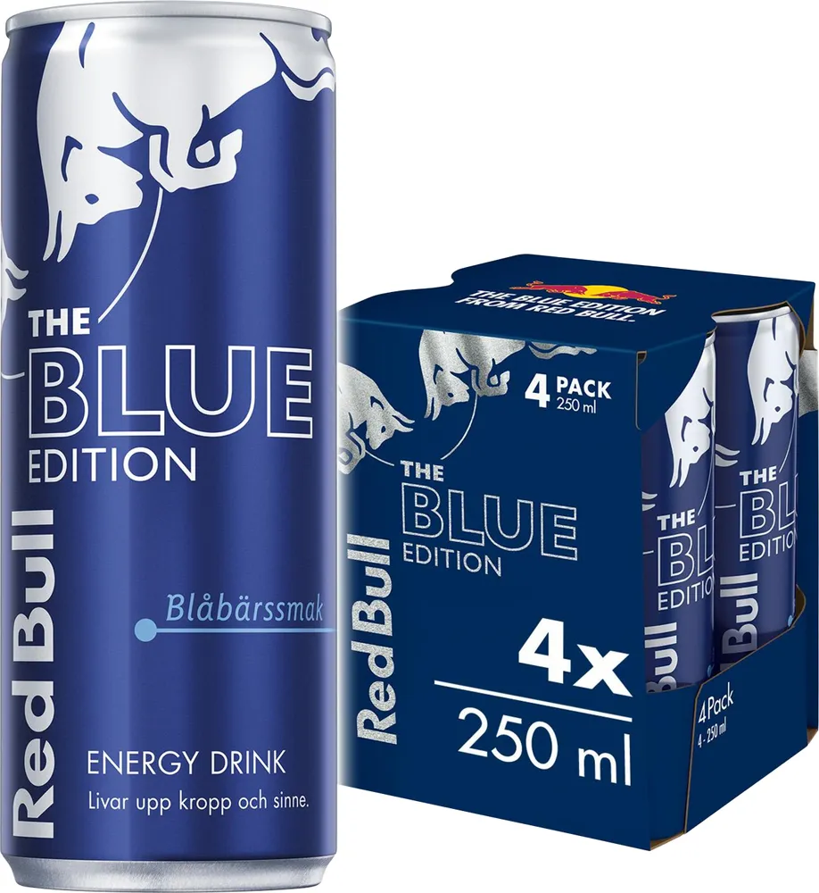 Red Bull Blue Edition 250 ml (4-pack), Red bull, 1l | Jämför pris & handla via Matspar.se