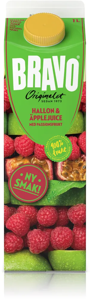 Juice Hallon Äpple & Passionfrukt, Bravo, 1l | Jämför pris & handla via ...