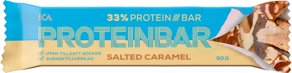 Proteinbar Salted Caramel, ICA, 50g | Jämför pris & handla via Matspar.se